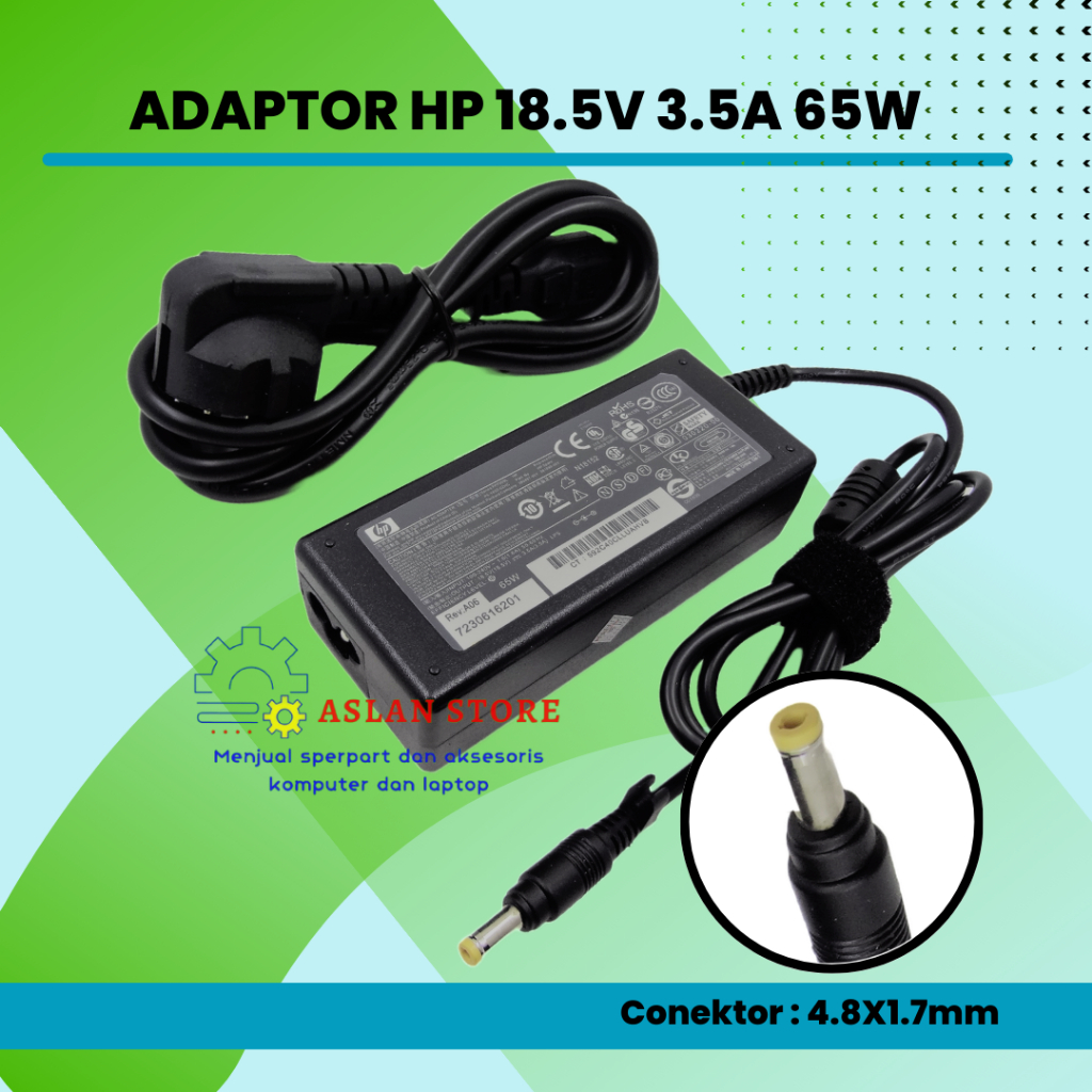 Jual AC Power Charger HP 65W 18.5V 3.5A Adaptor Pengisi Daya Laptop ...