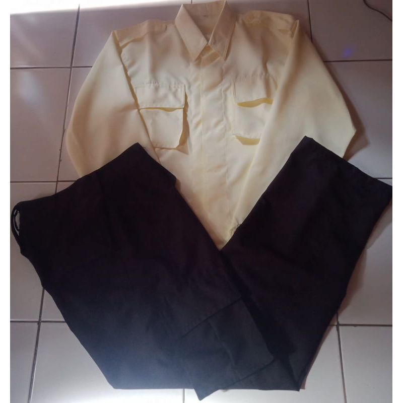 Jual SERAGAM SATPAM/SECURITY TERBARU WARNA CREAM POLOS TANPA ATRIBUT ...