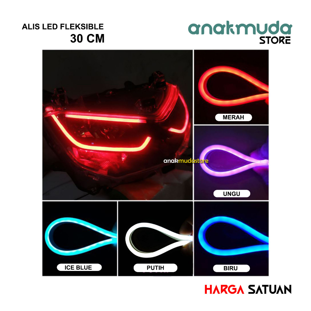 Jual (LA02) Lampu Alis selang Lampu DRL Senja LED 30 cm Variasi Lampu ...