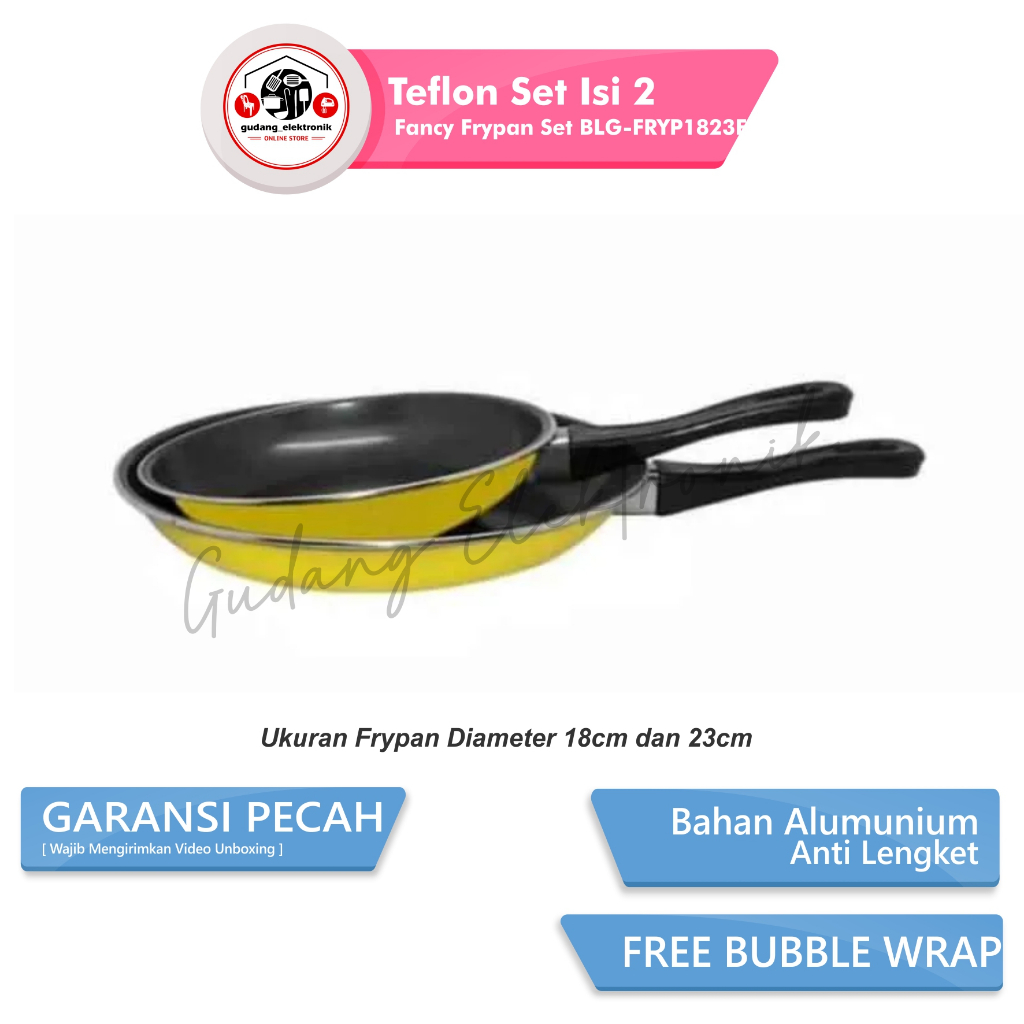 Jual Teflon Set Isi 2 Fancy Frypan Set 18/23CM BLG-FRYP1823F | Shopee ...