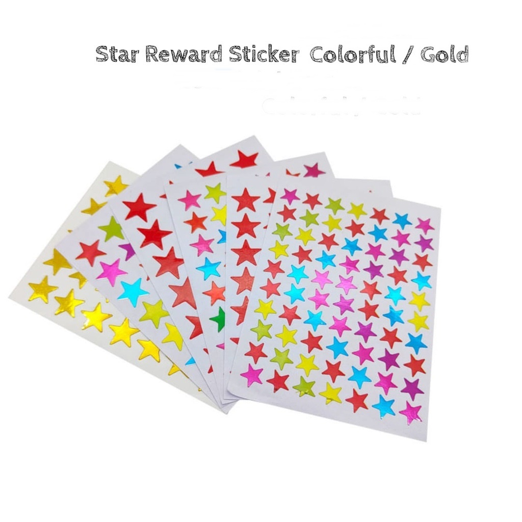 Jual Stiker Reward Bintang Isi 5 Lembar Warna Warni | Shopee Indonesia