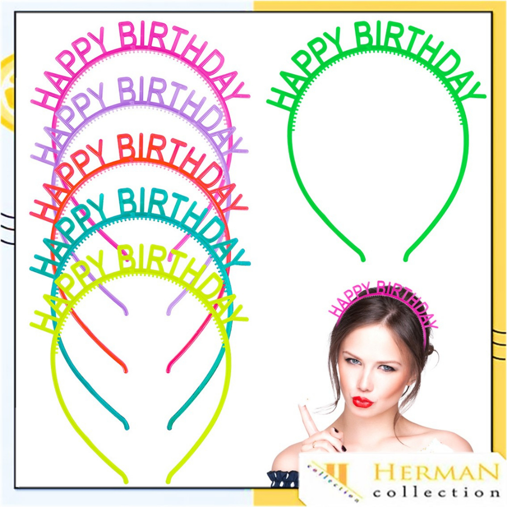 Jual HC Bando Desain Happy Birthday Anti Slip Gaya Korea HeadBand Ulang ...