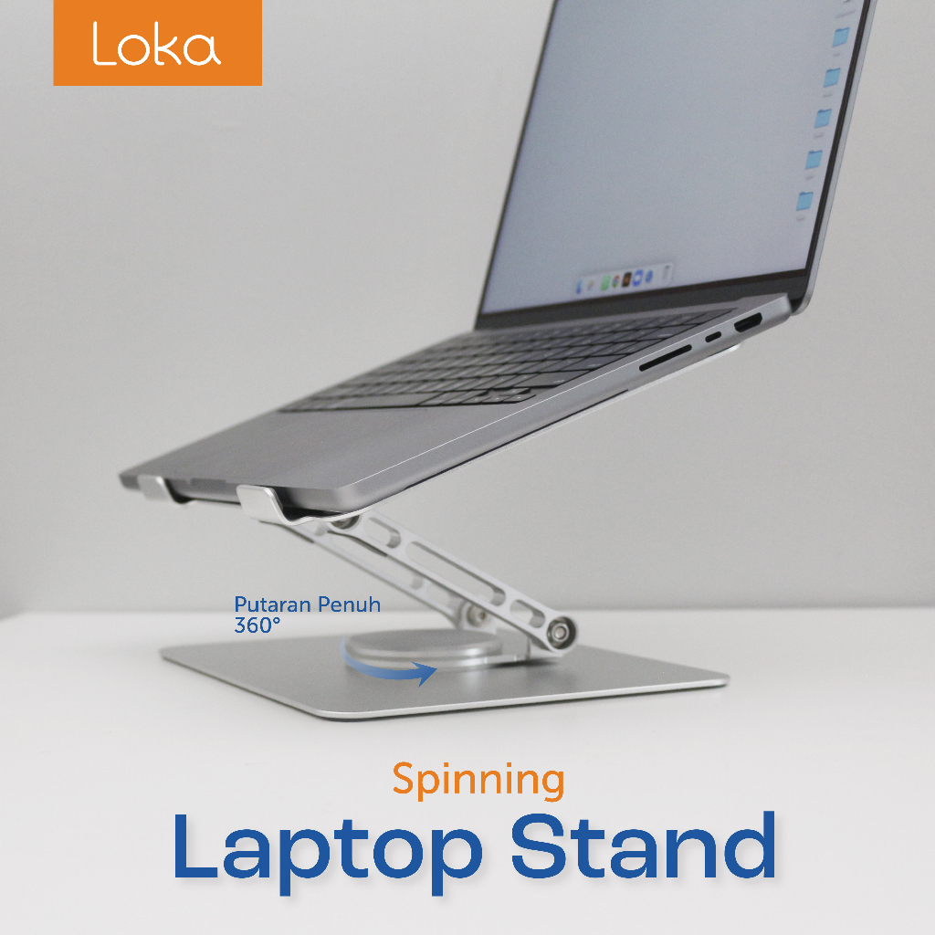 Jual Laptop Tablet Stand Rotari Putar Aluminium Spinning Adjustable ...