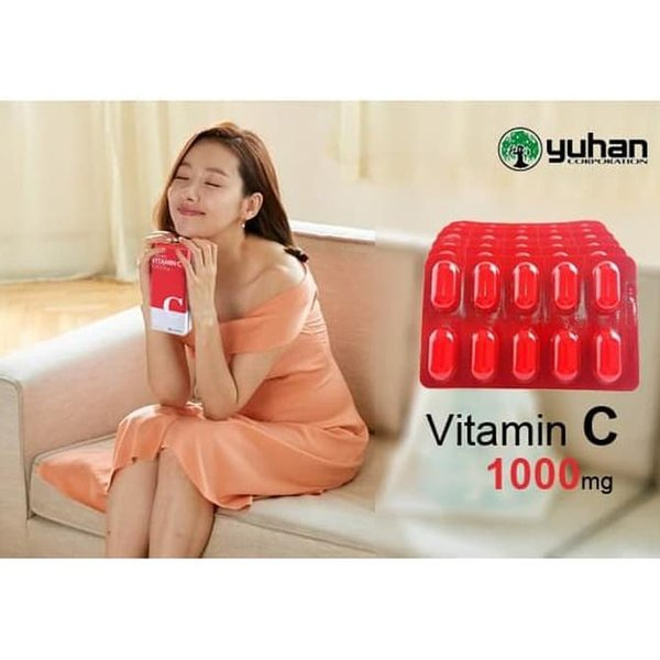 Jual Yuhan Vitamin C 1000 mG 10 Tablet per Strip Hand Carry Korea | Shopee Indonesia