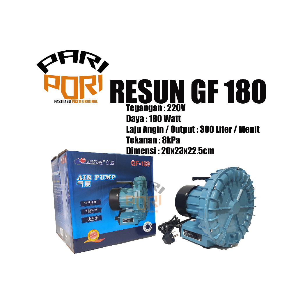 Jual HEAVY DUTY BLOWER RESUN GF 180 POMPA UDARA AQUARIUM KOLAM IKAN ...