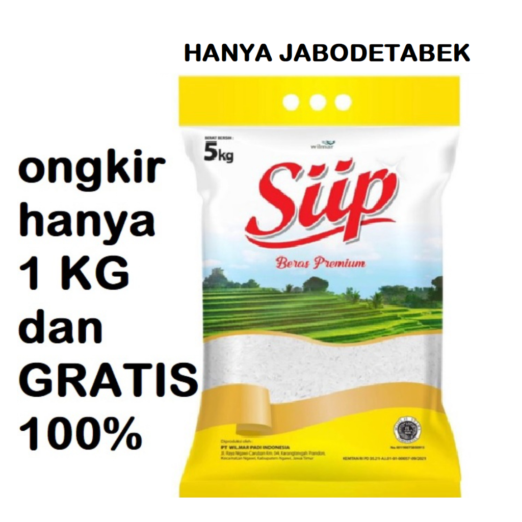 Jual Beras Siip Premium 5 kg (GRATIS ONGKIR 100%) | Shopee Indonesia
