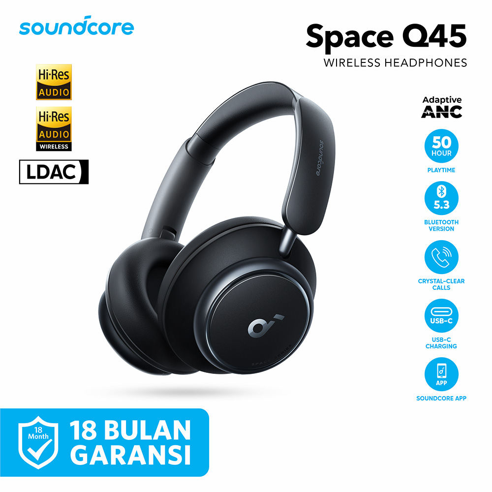Jual ANKER Soundcore Space Q45 Adaptive ANC LDAC Wireless Headphone ...
