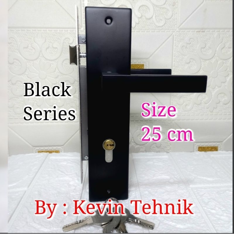 Jual Handle Pintu Besar Set 25 cm Black, Kunci Pintu Rumah Hitam Set 25 ...