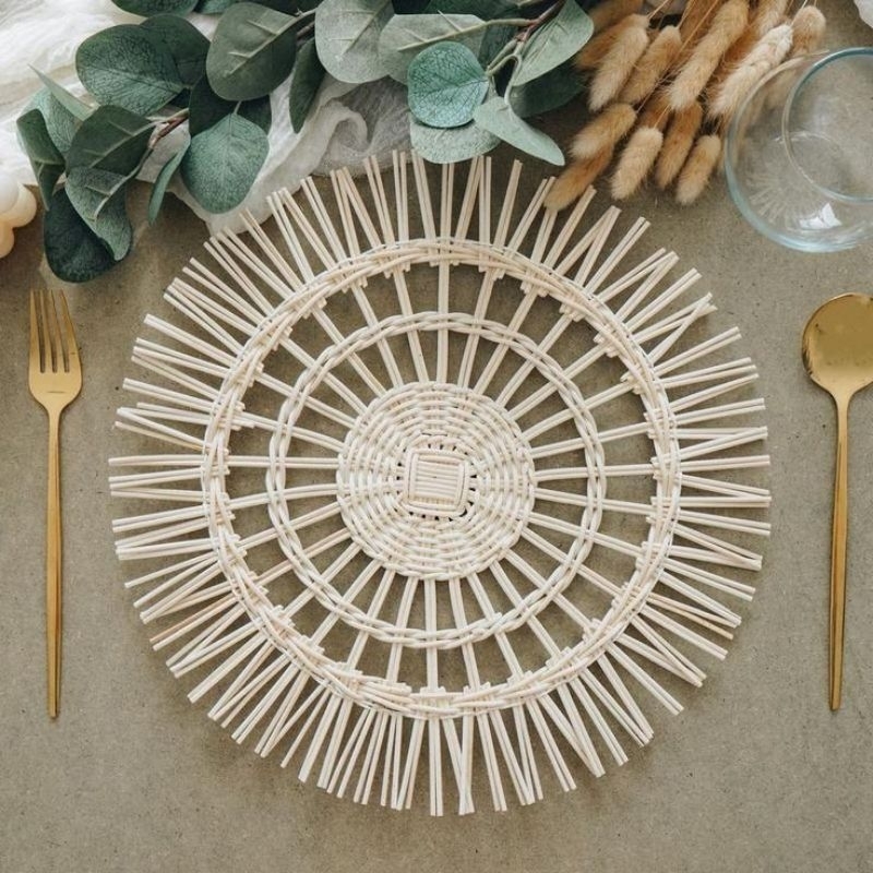 Jual hiasan dinding anyaman rotan sunny/dekorasi rotan/rattan wall ...