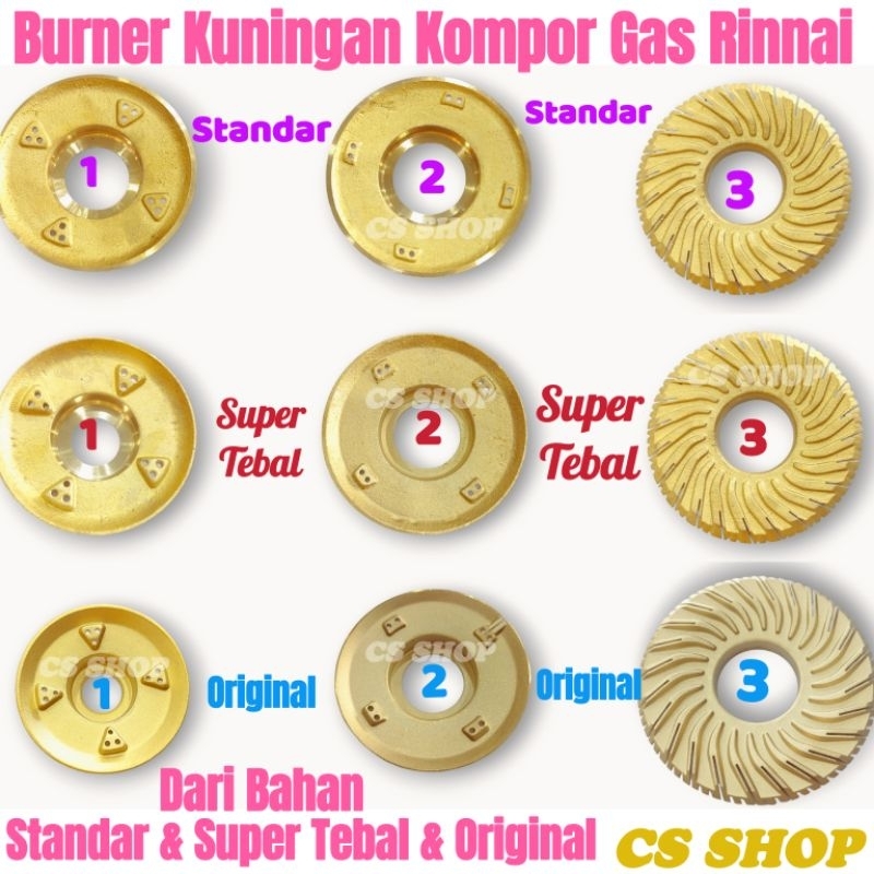 Jual BURNER KUNINGAN KOMPOR GAS RINNAI ORIGINAL STANDAR SUPER TEBAL ...