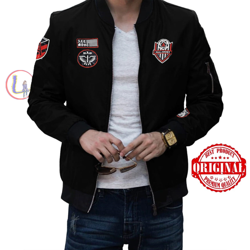 Jual LULU - JAKET BOMBER BIKER PRIA RIDER PARASUT LOGO BORDIR | Shopee ...
