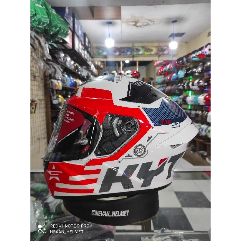 Jual KYT TT COURSE FUSELAGE WHITE RED GLOSSY SNI DOT | Shopee Indonesia