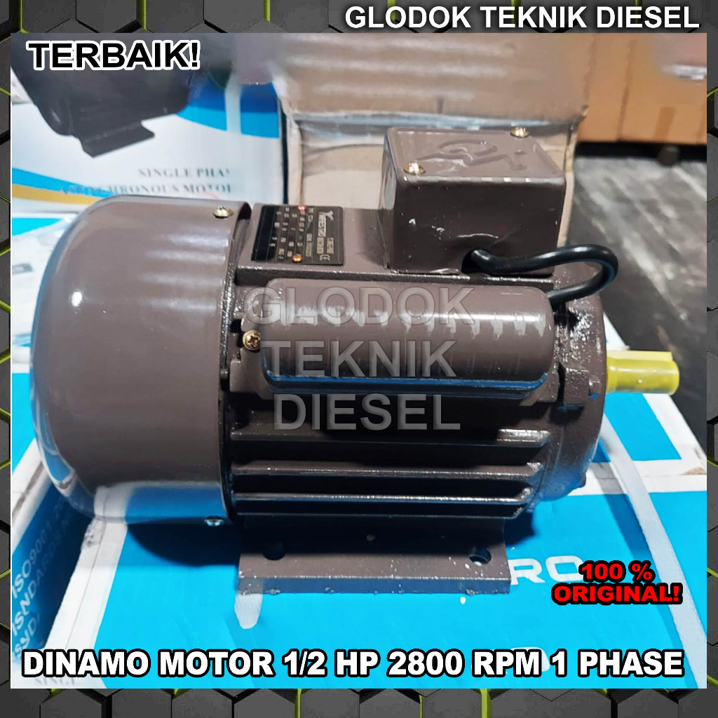 Jual Dinamo Motor 0.5 1/2 HP 2800 RPM 2 POLE 1 PHASE Gulungan FULL TEMBAGA | Shopee Indonesia