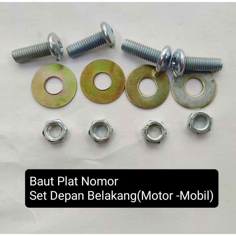 Jual Baut Plat Nomor Set Depan Belakang Motor Mobil | Shopee Indonesia