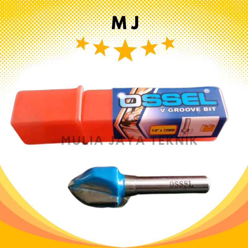 Jual Mata Trimmer Router Profil Kayu 1/4" X 15MM V GROOVE BIT 15MM ...