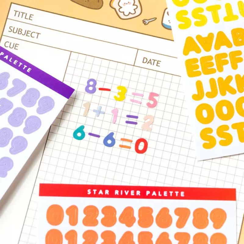 Jual Sticker Alphabet Number Stiker Huruf Angka Abjad ABC 123 Sticker ...
