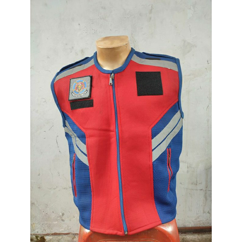 Jual rompi damkar jaring dobel mes/rompi pemadam kebakaran merah logo ...