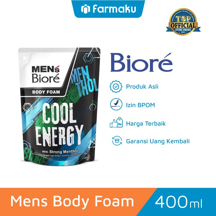 Jual Biore Mens Body Foam Refreshing Cool Pouch 400 ml | Shopee Indonesia