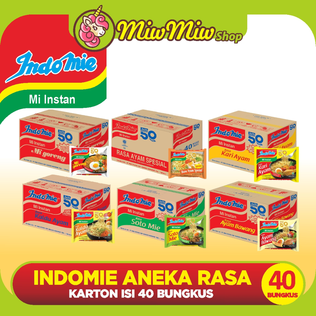 Jual INDOMIE - Mie Instant / Mi Instan (Grosir - Karton/ Dus isi 40 ...