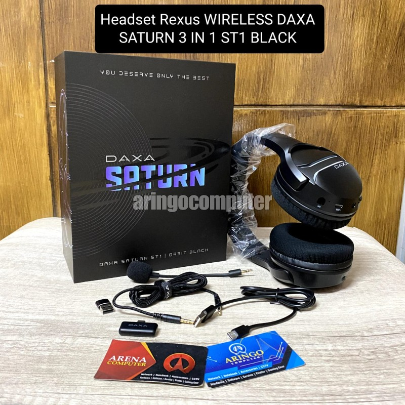 Jual Headset Rexus WIRELESS DAXA SATURN 3 IN 1 ST1 BLACK | Shopee Indonesia