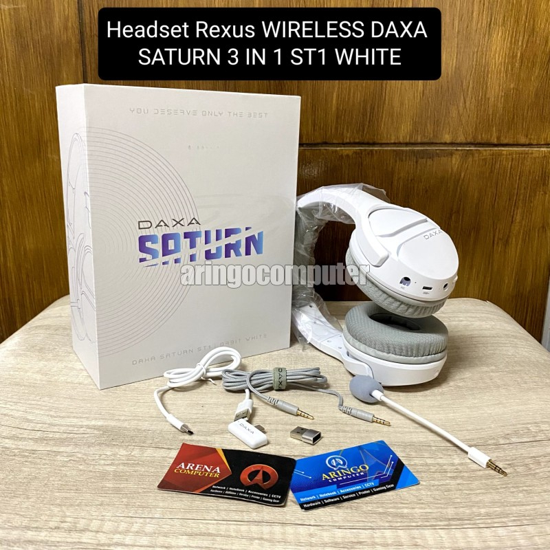 Jual Headset Rexus WIRELESS DAXA SATURN 3 IN 1 ST1 WHITE | Shopee Indonesia
