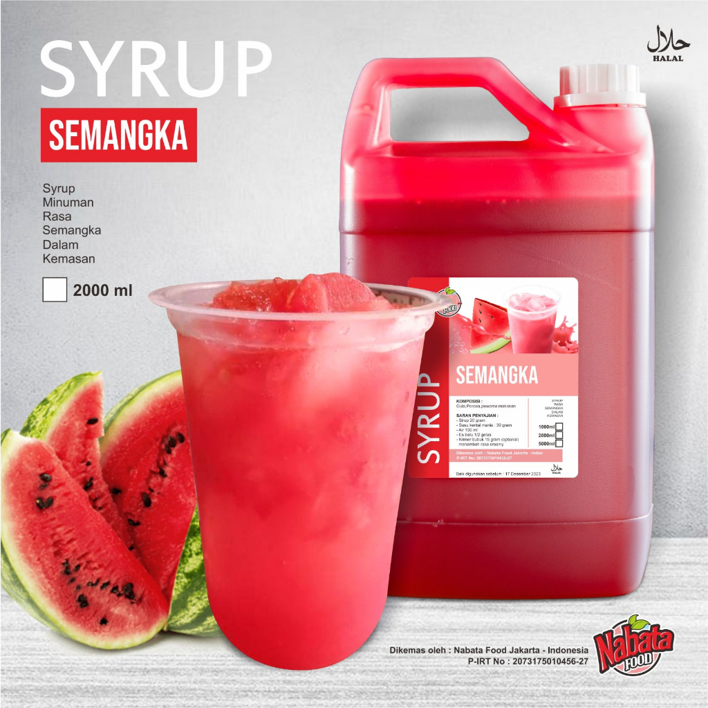 Jual Sirup Rasa Semangka 2 Liter Sirup Tembikai 2000ml | Watermelon ...