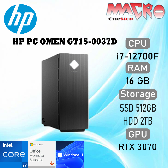 Jual HP PC OMEN GT15-0037D ( i7-12700F - RGB / NV RTX 3070 8GB /BLACK ...