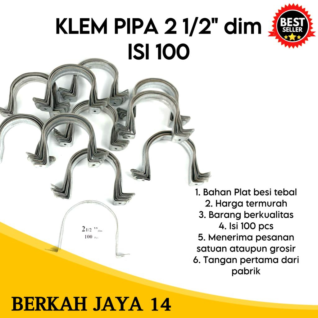 Jual KLEM BESI PLAT PIPA UKURAN 2 1/2 INCH HARGA MURAH BARANG ...