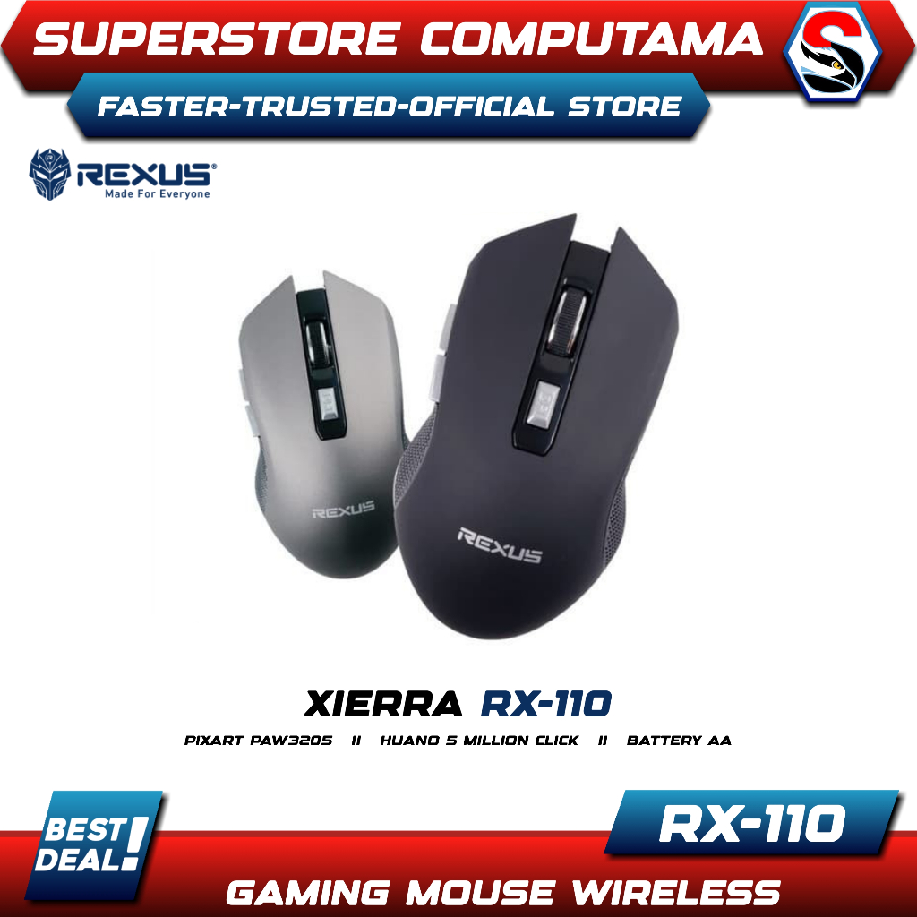 Jual Rexus RX110 / RX-110 Xierra Professional Wireless Gaming Mouse ...