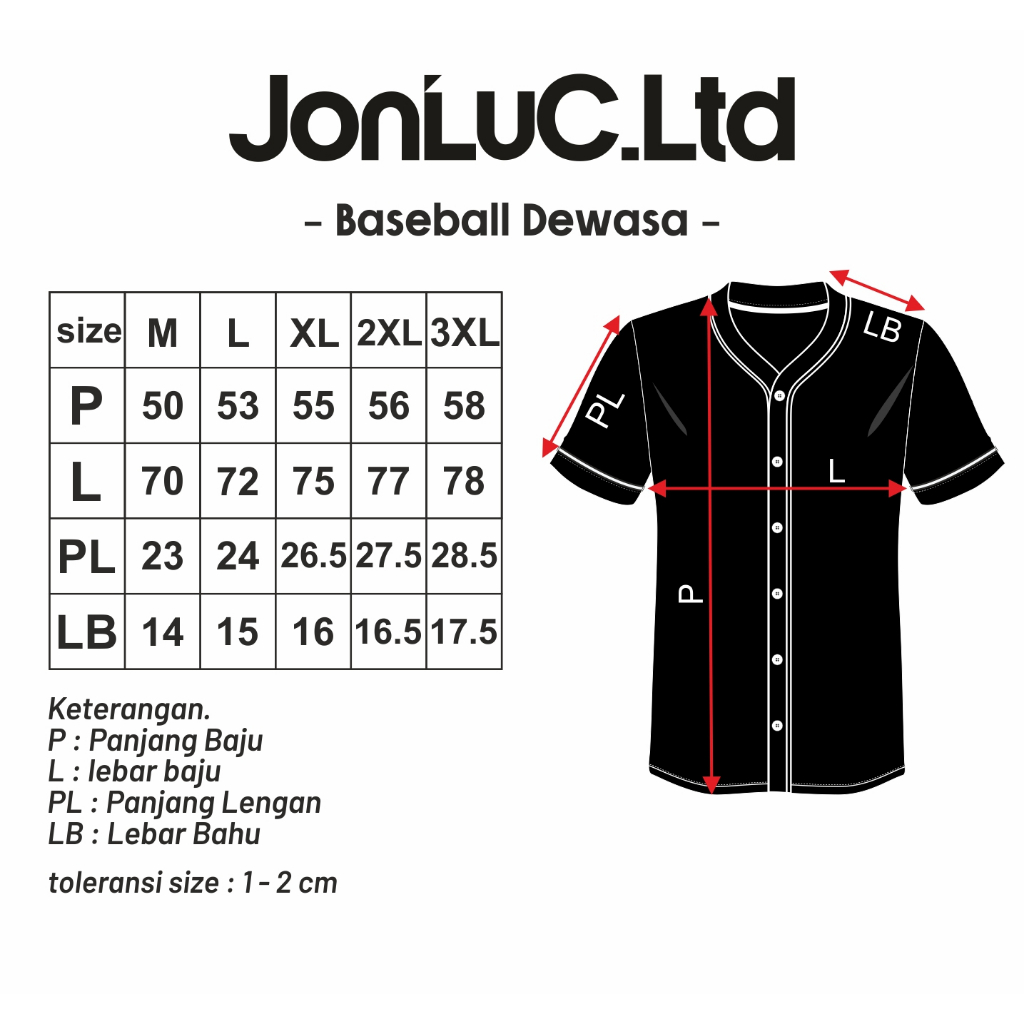 Jual JERSEY BASEBALL DESAIN CUSTOM UNISEX | Shopee Indonesia