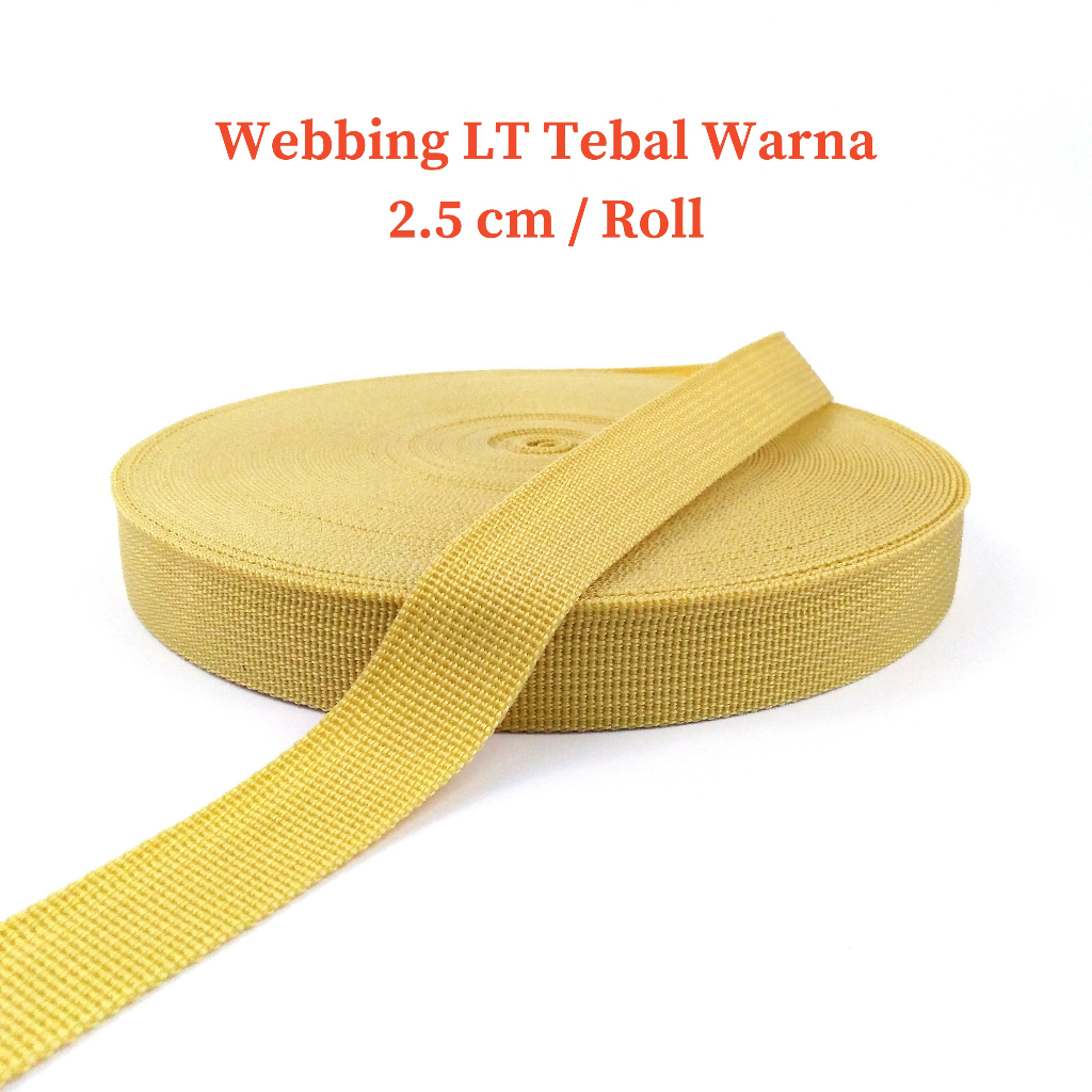 Jual Tali Webbing / Bisban Tas LT 2.5 cm Tebal Warna Per Roll | Shopee ...