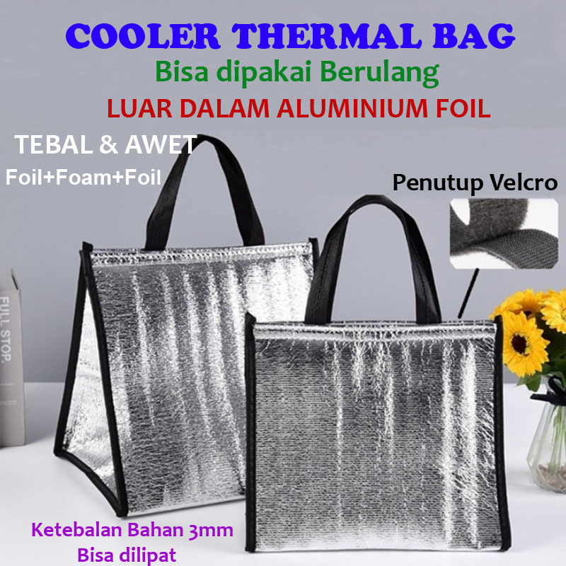 Jual Insulated Thermal Pack Cooler Bag Tote Bag Lunch Box tas Pendingin ...