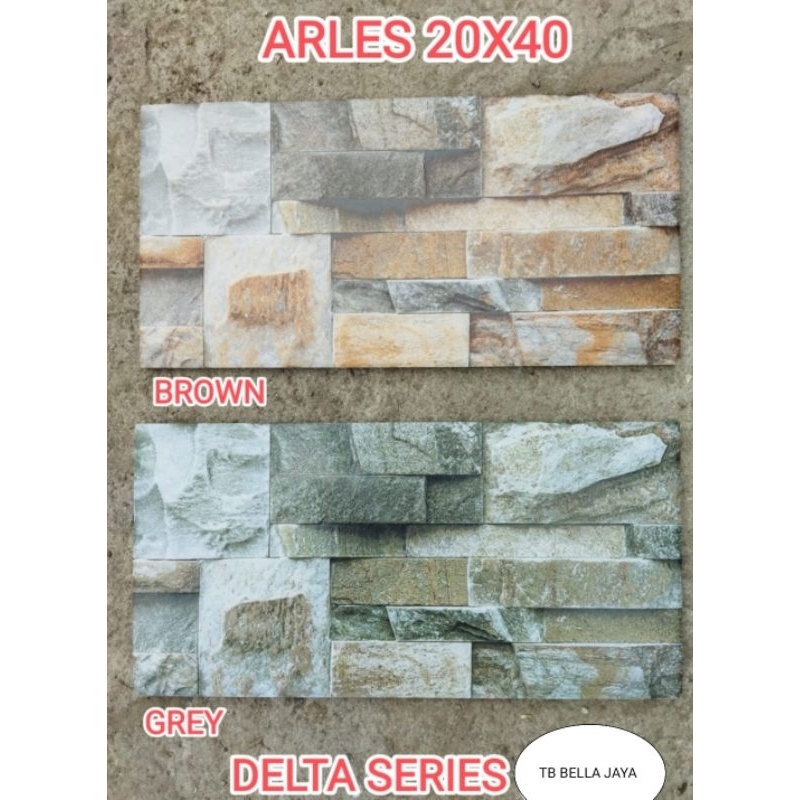 Jual Keramik Dinding Kasar Arles Delta Series Ukuran 2040 | Shopee ...