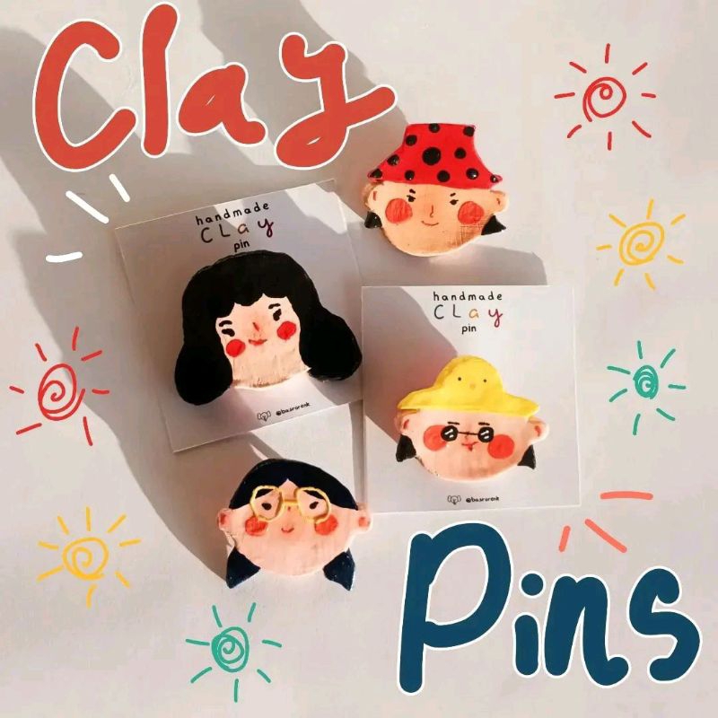 Jual Clay pins character (original by basrorenk) | Shopee Indonesia