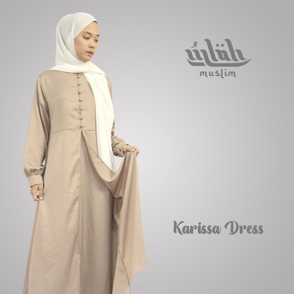 Jual Gamis Perempuan Karissa Dress Cream | Shopee Indonesia