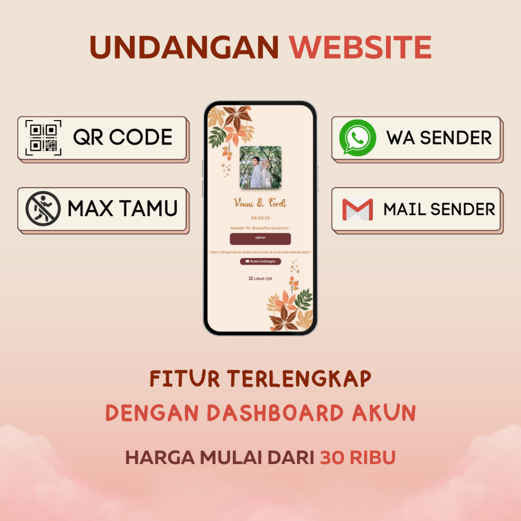 Jual Undangan Digital Website Pernikahan - QR Code, Premium Feature ...