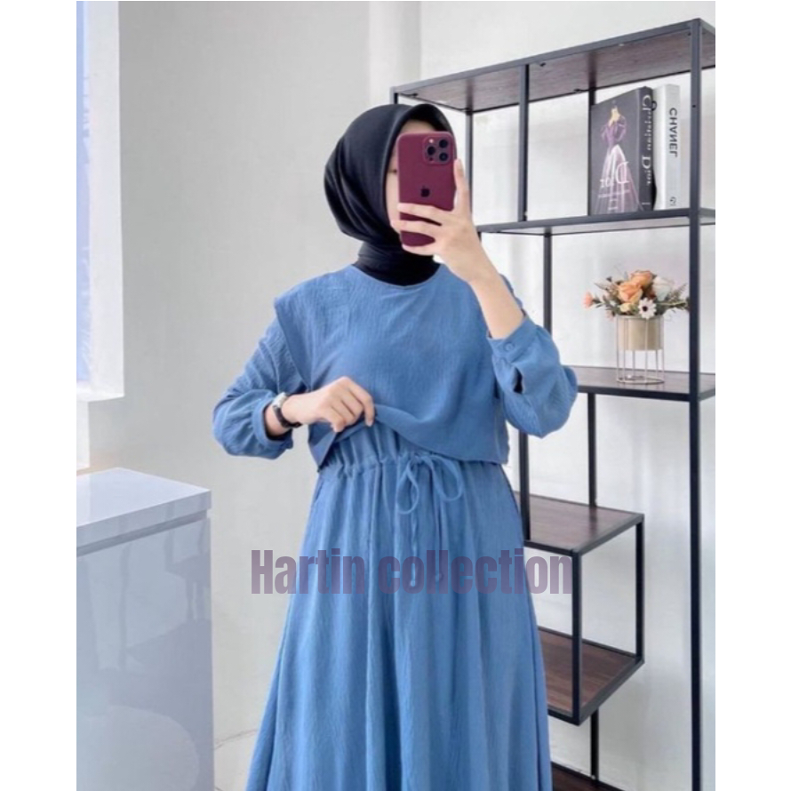 Jual GAMIS DRESS CRINKLE AIRFLOW / GAMIS ROMPI TERBARU / SET ROK DAN ...