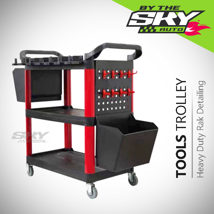 Jual Multifunction Detailing Trolley Detailing Cart / Rak Bengkel ...