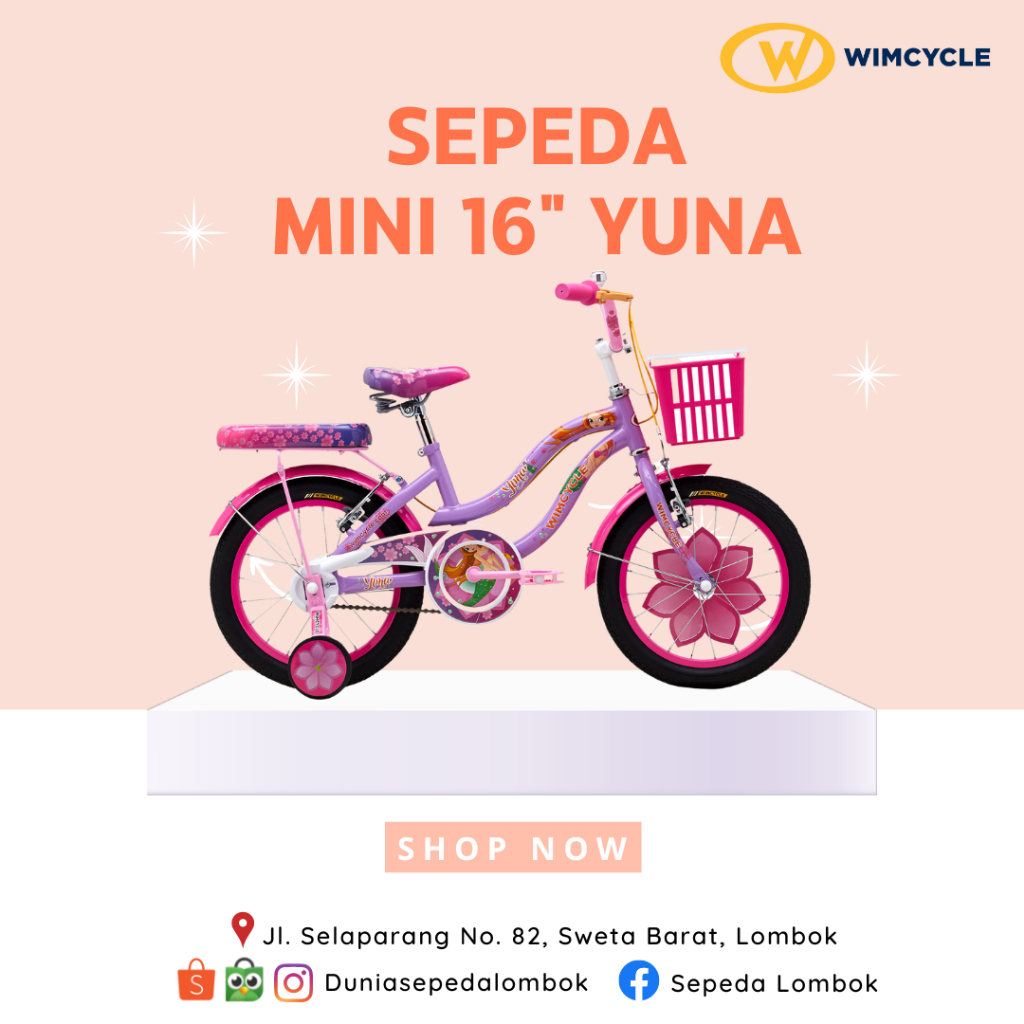 Jual Sepeda Anak Mini Wimcycle Yuna Ukuran 16/18/20 Inch | Shopee Indonesia