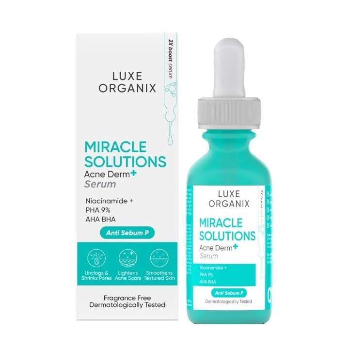 Jual LUXE ORGANIX MIRACLE SOLUTION AHA BHA ACNE DERM + SERUM 30ml ...