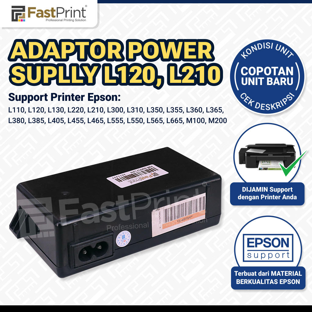 Jual Adaptor Power Supply Epson L120 L210 L110 M200 L385 L405 | Shopee ...