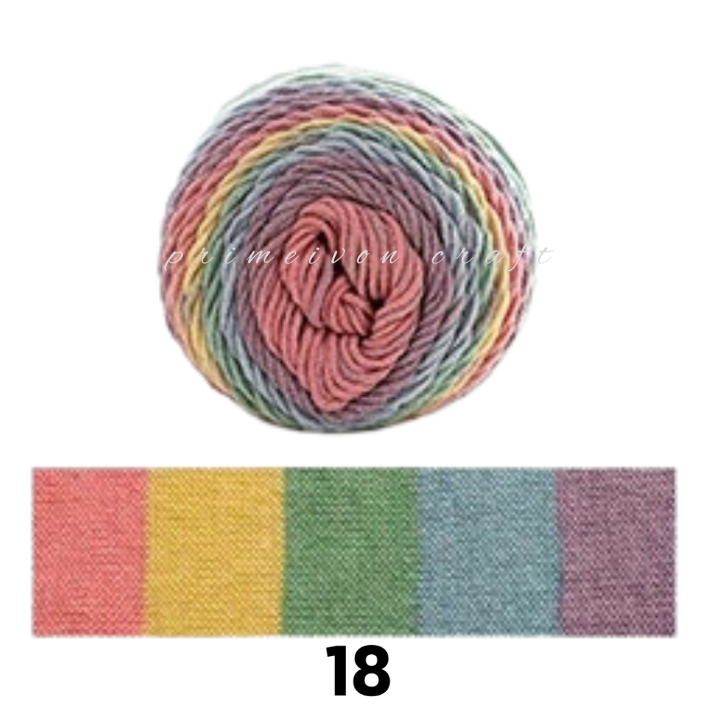 Jual Benang rajut katun rainbow/ rainbow cake yarn RB5 | Shopee Indonesia