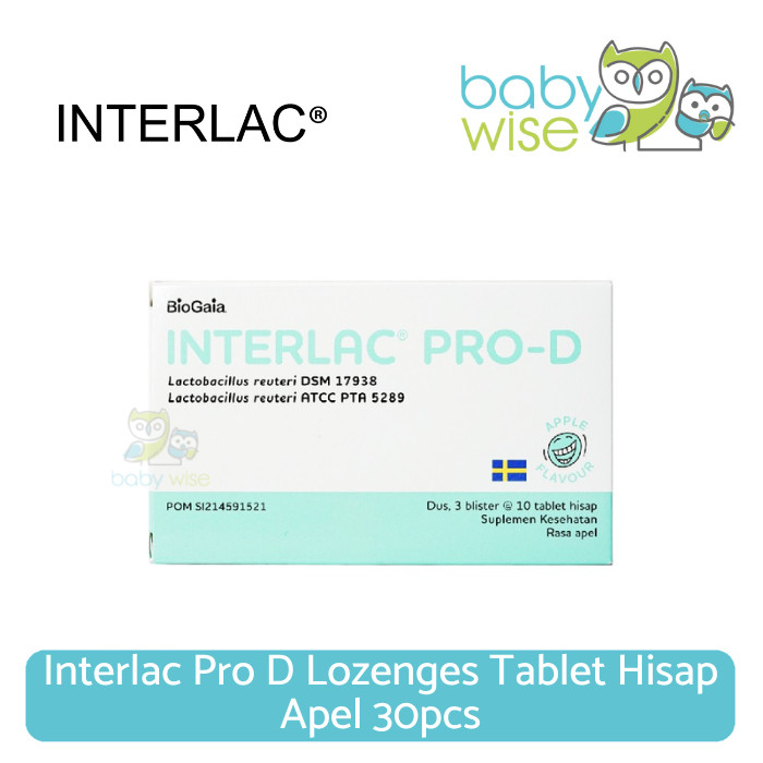 Jual Interlac Pro D Lozenges Tablet Hisap Apel 30pcs | Shopee Indonesia
