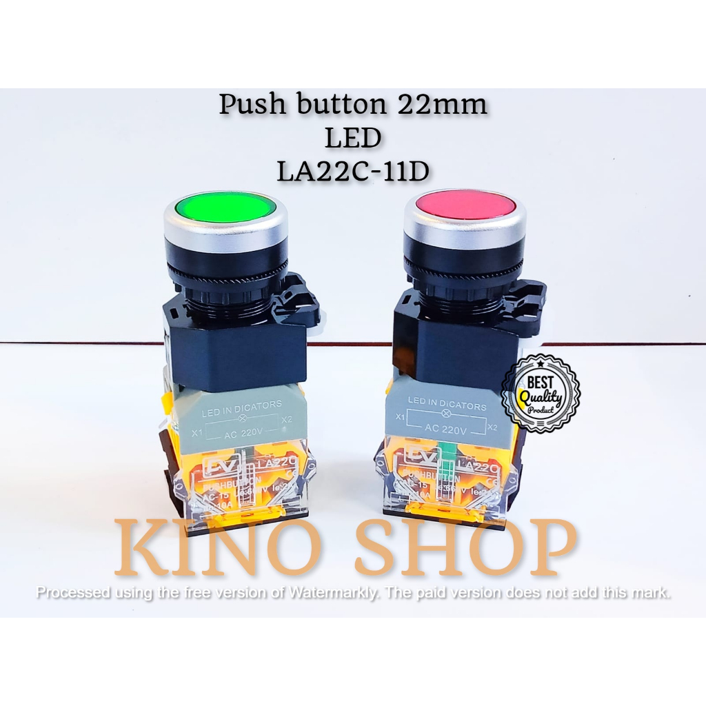 Jual Push Button 22mm LED LA22C-11D 1NO 1NC | Shopee Indonesia