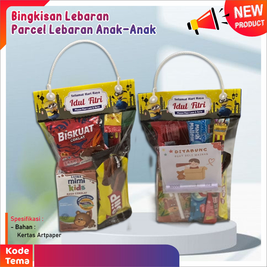 Jual (10 PCS = TEMA KARAKTER) PLASTIK SNACK ANAK LEBARAN / PLASTIK ...