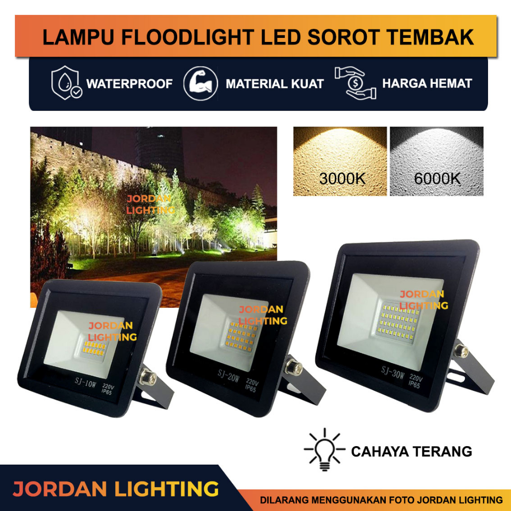 Jual Lampu Sorot LED 10W 20W 30W - Tembak Terang Waterproof Halaman ...