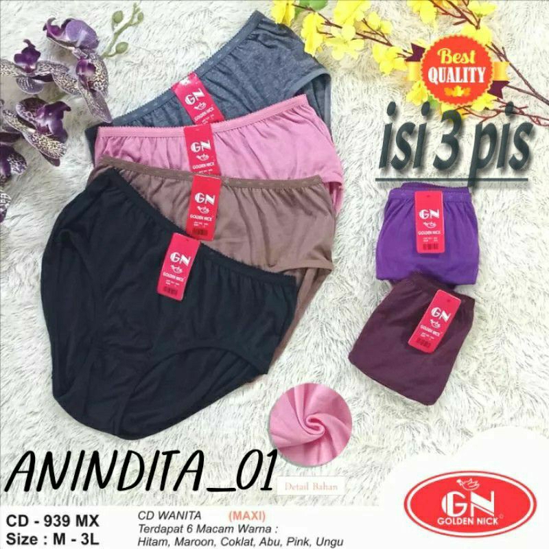 Jual (3pcs)Cd Golden Nick Yutind Cd wanita cancut Cd 939-937-002-21 ...