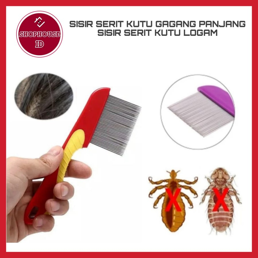 Jual Sisir Serit Kutu Sisir Gagang Rambut Serit Anti Ketombe Besi Logam | Shopee Indonesia