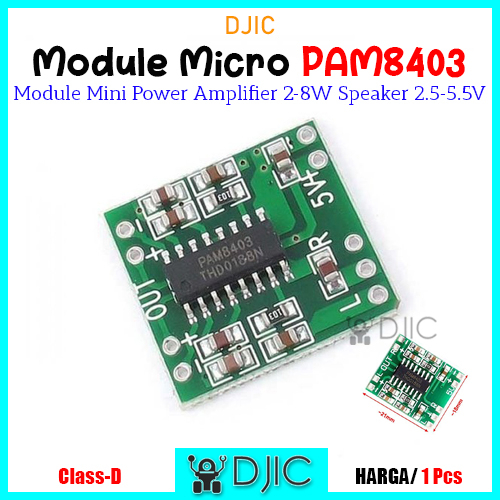 Jual Module Mini Power Audio Amplifier PAM8403 Dual Channel 2-8W ...