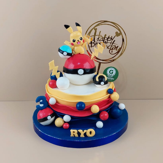 Jual CAKE TEMA POKEMON UK 15CM / KUE ULANG TAHUN | Shopee Indonesia